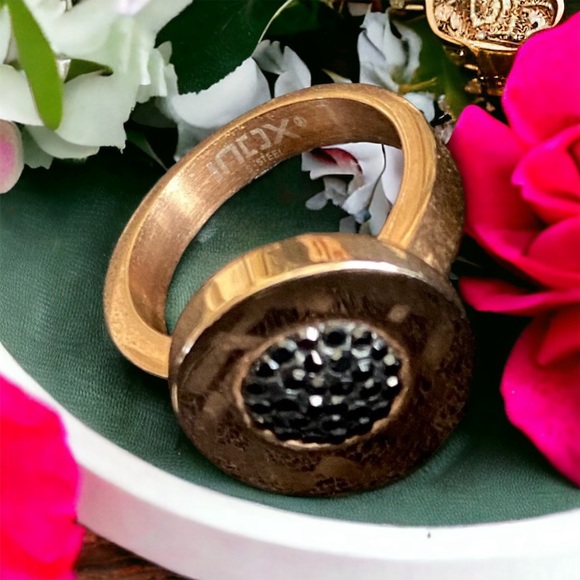 Inox | Jewelry | Nwot Inox Chasm Ring Size 725 With Black Pave Gem ...